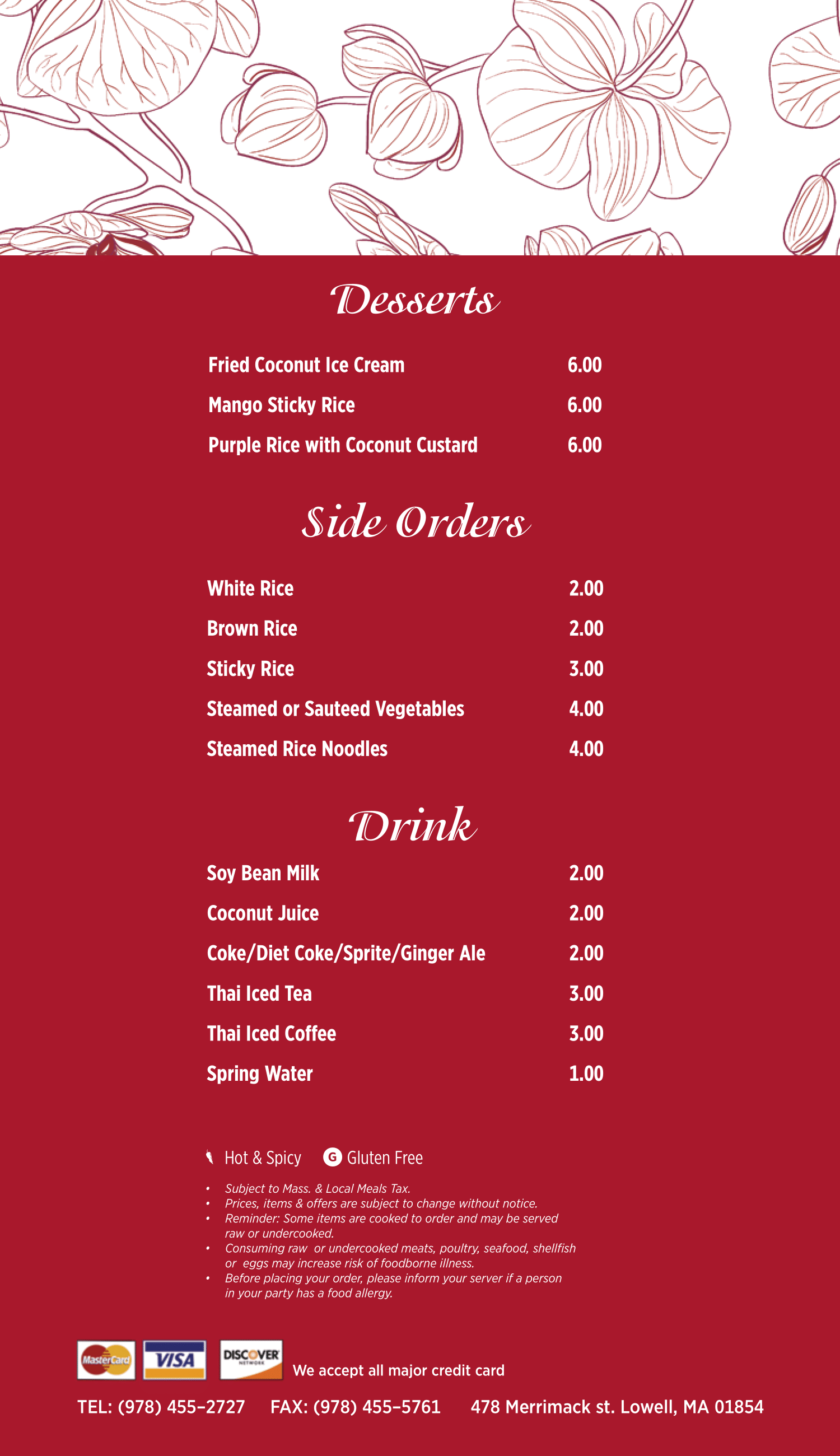 Menu – Laos Thai Kitchen